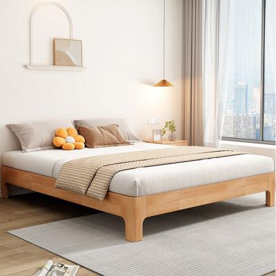 China Double Person Twin Size Frame Mid-Century Wooden Bed Platform with Easy Assembly and Large Capacity Modern Design Style for sale