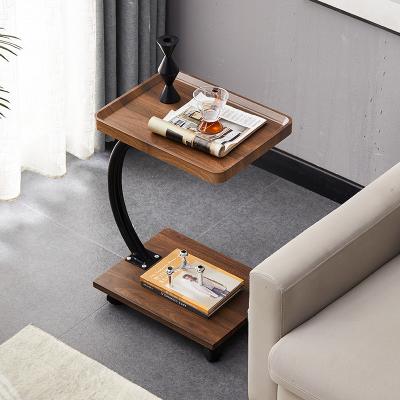 China Movable Balcony Coffee Sofa Side Table Cabinet Corner Simple Living Room Bedroom with Wheels for sale