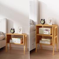 China Stackable Cabinet for Sofa Side in Bedroom and Living Room Adjustable Height Bedside Table for sale