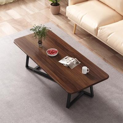 China Living Room Apartment Wood Coffee Table with Metal Frame MANGO Wood Modern Style for sale