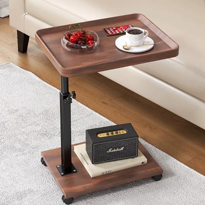 China Modern Wood End Table for Living Room Study Bedroom Adjustable Height Nordic Square Coffee Rack Side Corner C Shaped for sale