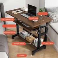 China DNZ-19 Rolling Table Sofa Side Bed Study Desk Adjustable Computer Wood with Mobile Wheels Working Station for sale