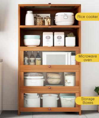 China Modern Kitchen Cabinets Furniture Household Tableware Storage Cabinet Multi-layer Shelf with Flip Door U Bx for sale