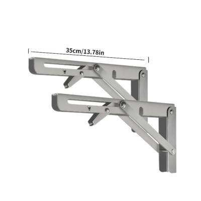 Quality 2pcs Folding Shelf Brackets Heavy Duty Stainless Steel Collapsible for Table Wall Mounted Type Modern Space Saving DIYfor sale