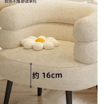 China Modern Accent Chair, Single Couch Lazy Sofa , Curved Design backrest for Living Room Bedroom lambswool fabric for sale