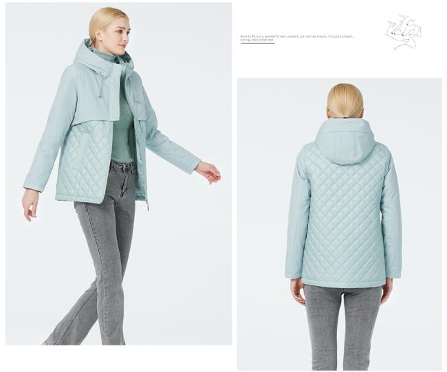 Stylish and Practical Woman Sping Autumn Coat with Internal Pocket and Zipper Closure