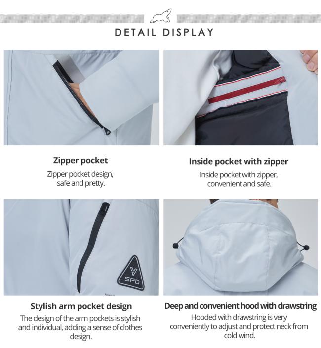 multi-pocket short down jacket, stylish, young fashion,short men's coat, dark color, hooded,
