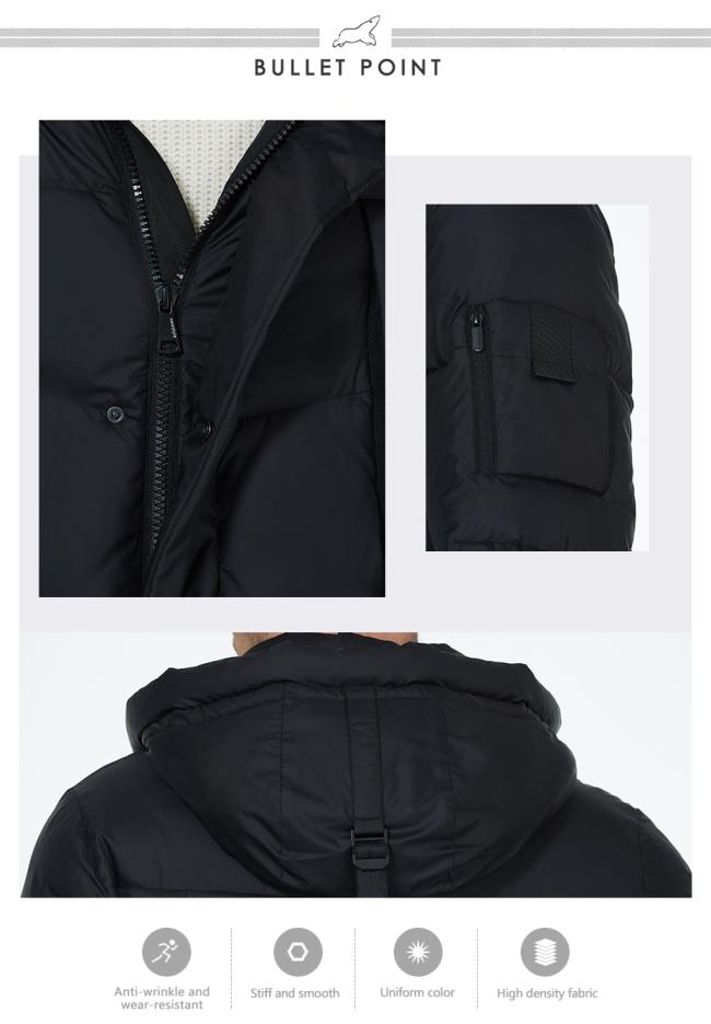 A long down jacket, upper and lower four-pocket design,long men's winter coat, straight fit, cold winter coat