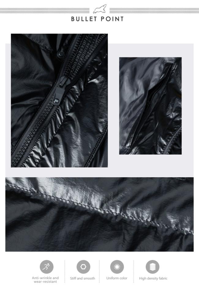 Bright Silver Waterproof, Windproof Jacket. short coat, shining fabric, waterproof, oilproof, silver colour