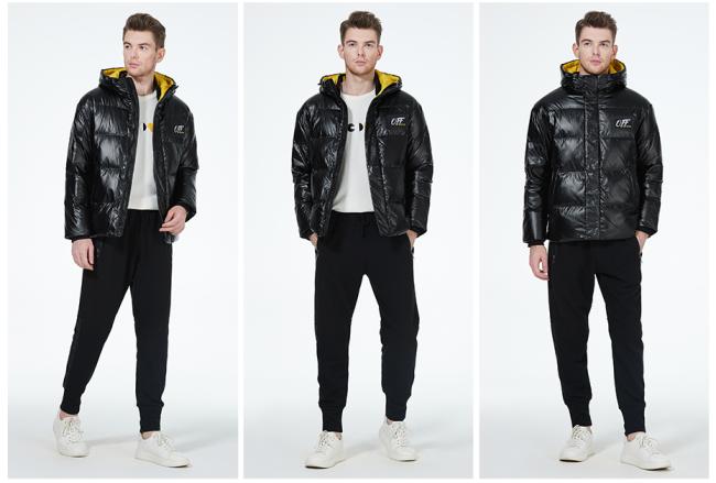 Bright Silver Waterproof, Windproof Jacket. short coat, shining fabric, waterproof, oilproof, black colour