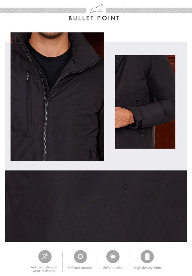 Machine washable, classical, daily wear, Classic Men's Mid-Short Length Hooded Jacket for cold Autumn & Winter