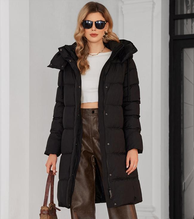 Mid Length Detachable Hood Thickened Down / Cotton Jacket, classic coat, nice colour, for daily wear, warm coat
