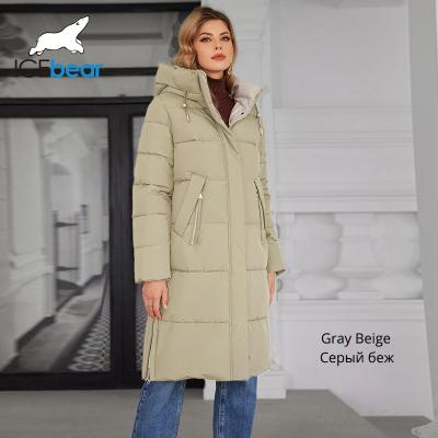 China Classic Contrast Color Medium Length Thickened Down / Cotton Jacket for sale