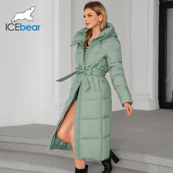 Quality Hooded Thickened Long Cotton Coat With Slanted Placket And Pleats Fashion for sale