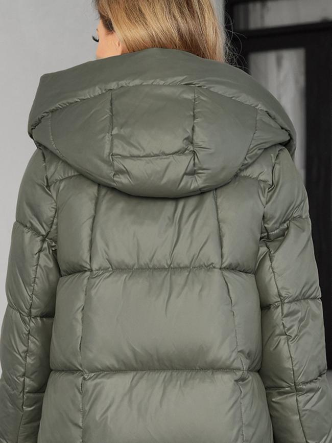 Detachable Lining Fashionable Thickened Down Jacket, long women coat，for cold winter, hooked, machine washable, regular fit for daily wear
