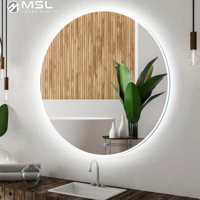 China Anti Fog LED Round Bathroom Mirror 4000K LED Smart Mirror For Bathroom for sale