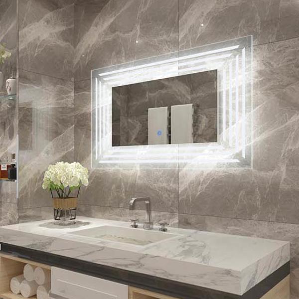 Quality 5mm LED Round Bathroom Mirror Silver LED Illuminated Bathroom Mirror 3000K - for sale