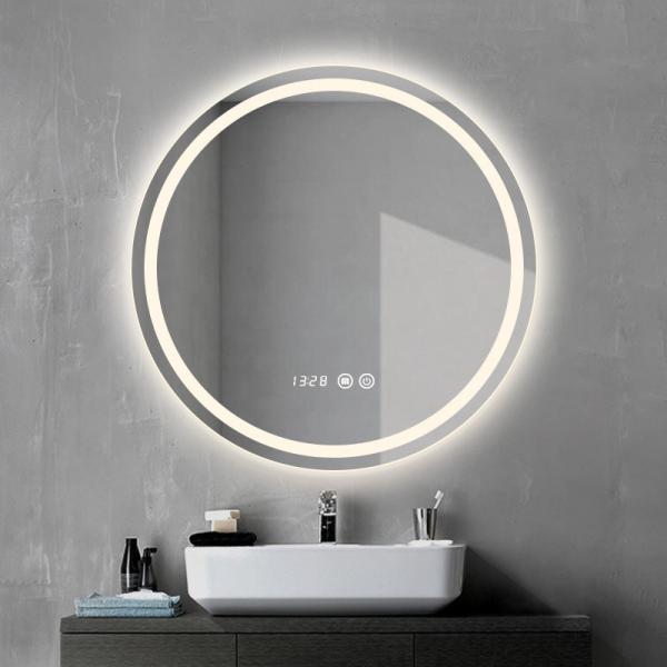 Quality 12V Wall Mounted Bathroom Mirror 3200K Round Illuminated Bathroom Mirror Anti for sale