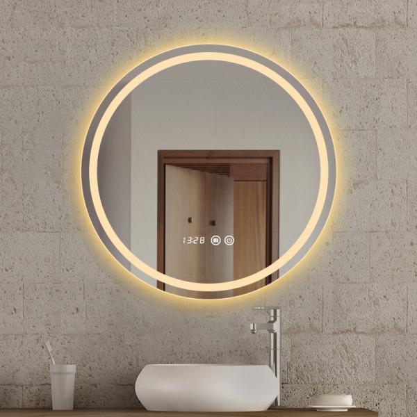 Quality 12V Wall Mounted Bathroom Mirror 3200K Round Illuminated Bathroom Mirror Anti for sale