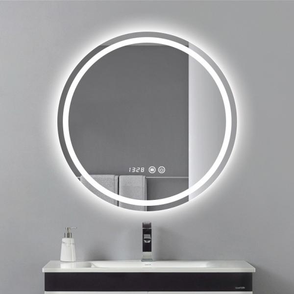 Quality 12V Wall Mounted Bathroom Mirror 3200K Round Illuminated Bathroom Mirror Anti for sale