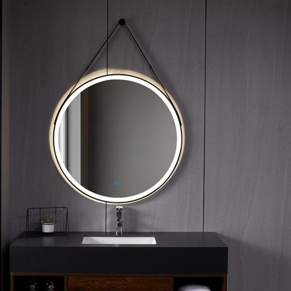 Quality 6500K Aluminium Frame Mirror 12V Touch Screen Wall Mirror Round for sale