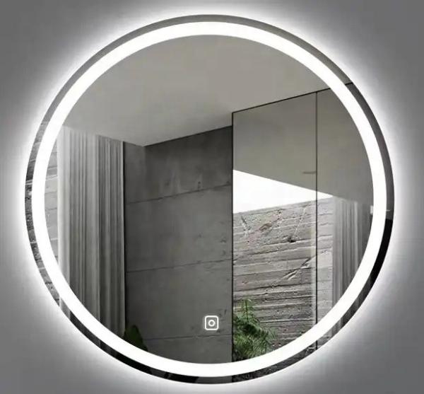 Quality Silver Round Glass Bathroom Mirror 6500K Round Mirror With Led Lights for sale