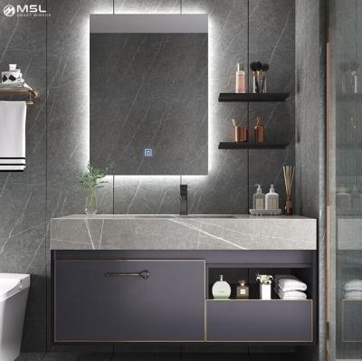 Cina Gabinetto per medicinali a LED personalizzato Bagno argento Gabinetto specchio illuminato Piazza in vendita