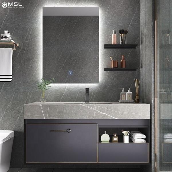 Quality Customized LED Medicine Cabinet Silver Bathroom Illuminated Mirror Cabinet for sale