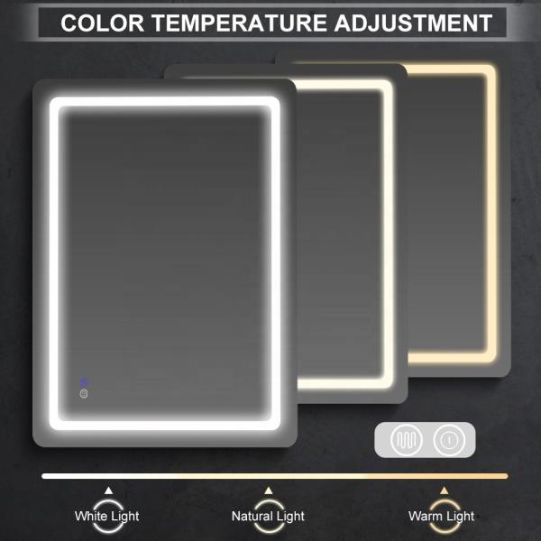Quality Customized LED Medicine Cabinet Silver Bathroom Illuminated Mirror Cabinet for sale