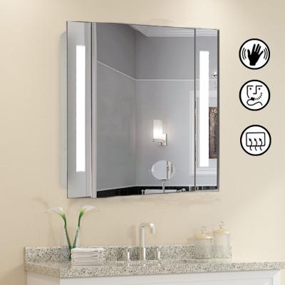 China 4000K LED Medicine Cabinet Anti Fog Lighted Medicine Cabinet Square for sale