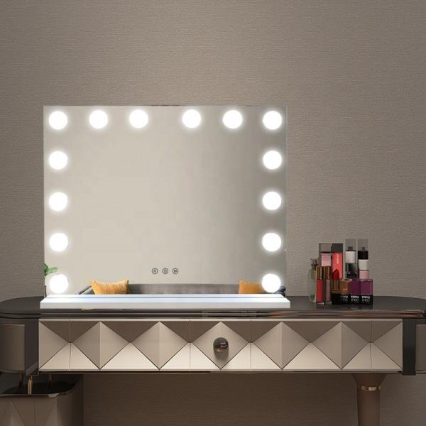 Quality Aluminum Large Hollywood Vanity Mirror Rectangle Makeup Mirror With Lights for sale