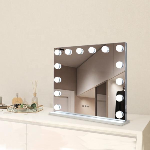 Quality Aluminum Large Hollywood Vanity Mirror Rectangle Makeup Mirror With Lights for sale