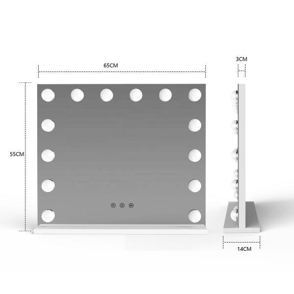 Quality Aluminum Large Hollywood Vanity Mirror Rectangle Makeup Mirror With Lights for sale