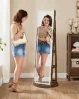 Quality Lockable Full Length Mirror Cabinet Adjustable Lights LED Mirror Jewelry Cabinet for sale
