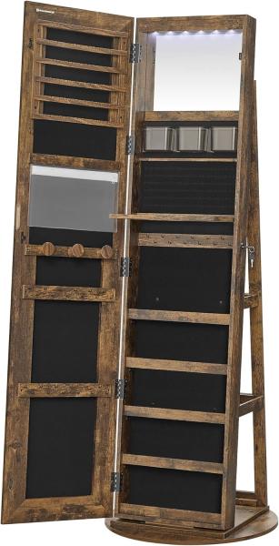 Quality Lockable Full Length Mirror Cabinet Adjustable Lights LED Mirror Jewelry Cabinet for sale
