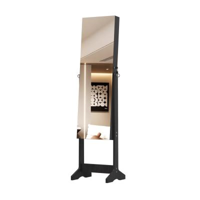 China Modern Lockable Jewelry Mirror Cabinet with Adjustable Full Length Mirror and Bluetooth Speakers for sale