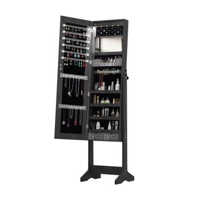 China Modern Full Length Mirror Jewelry Cabinet with Customized Color MDF Material and Velvet Lined Storage for sale