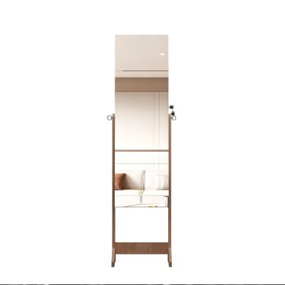 China Full Length Mirror Jewelry Cabinet with Anti-Tarnish Technology Motion-Sensor LED Lights and Biometric Lock for sale
