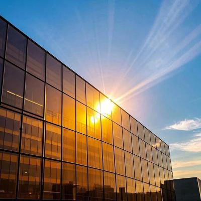 China Customized Low E Glass Coated Tempered Glass Curtain Wall System for sale