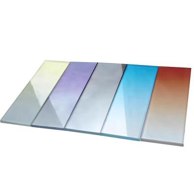 China 10+10mm Curved Gradient Tempered Laminated Glass Sheet Bathroom Rotating Partition Wall for sale