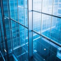 China High Class Reflective Glass Curtain Wall Low E Coated Explosion Proof for sale