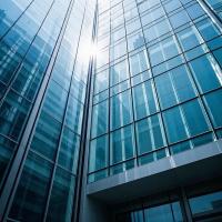 China High Class Reflective Glass Curtain Wall Low E Coated Explosion Proof for sale