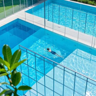 China Customizable Durable Stylish Swimming Pool Glass Divider for sale