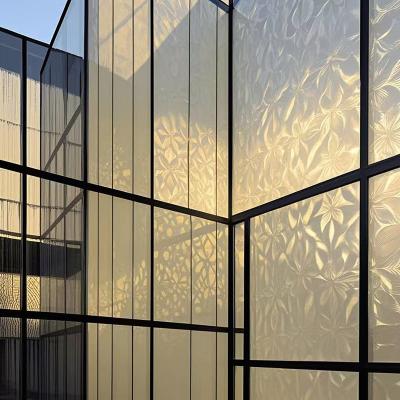 China 4-18mm Stylish Decorative Patterned Glass Panel For Showcases Windows Partitions for sale