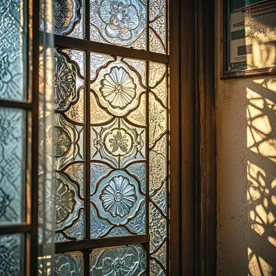 China 4-18mm Stylish Decorative Patterned Glass Panel For Showcases Windows Partitions for sale