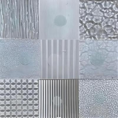 China Patterned Textured Decorative Building Glass For Stylish Shower Room Partition Wall for sale