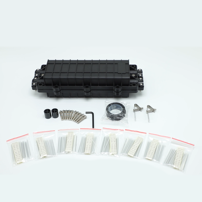 In Line Type 12 24 48 72 96 Core Type With Stand 2 in 2 Out 3 in 3 Out Fiber Optic Splice Closure for Connection