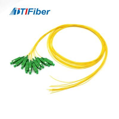 China SC APC UPC SM G.652D / G.657A2 0.9mm Fiber Optic Pigtail 1 - 12 Core for sale