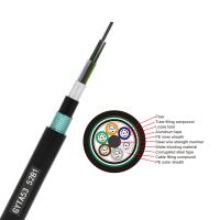 China GYTA53 Singlemode Fiber Optic Cable 12-144 Cores Black PE Sheath Direct Buried Duct FTTH for sale