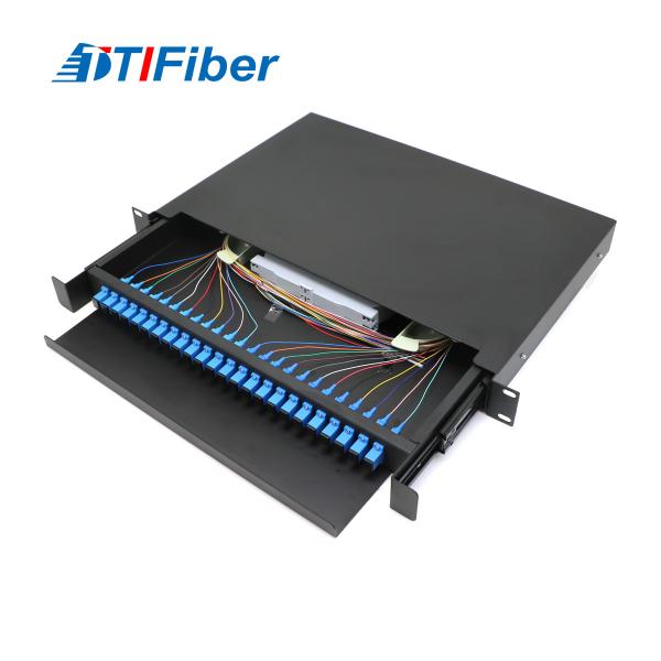 Supporto di scaffale a 19 pollici 12 24 scatole di termine del quadro d'interconnessione di fibra dello Sc del porto